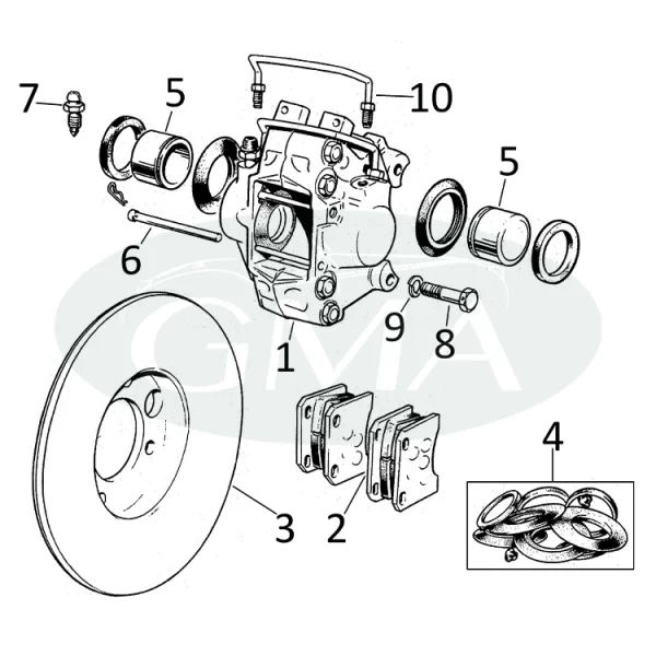 BULLONE FISSA PINZE FRENI POST E TYPE SERIE 2